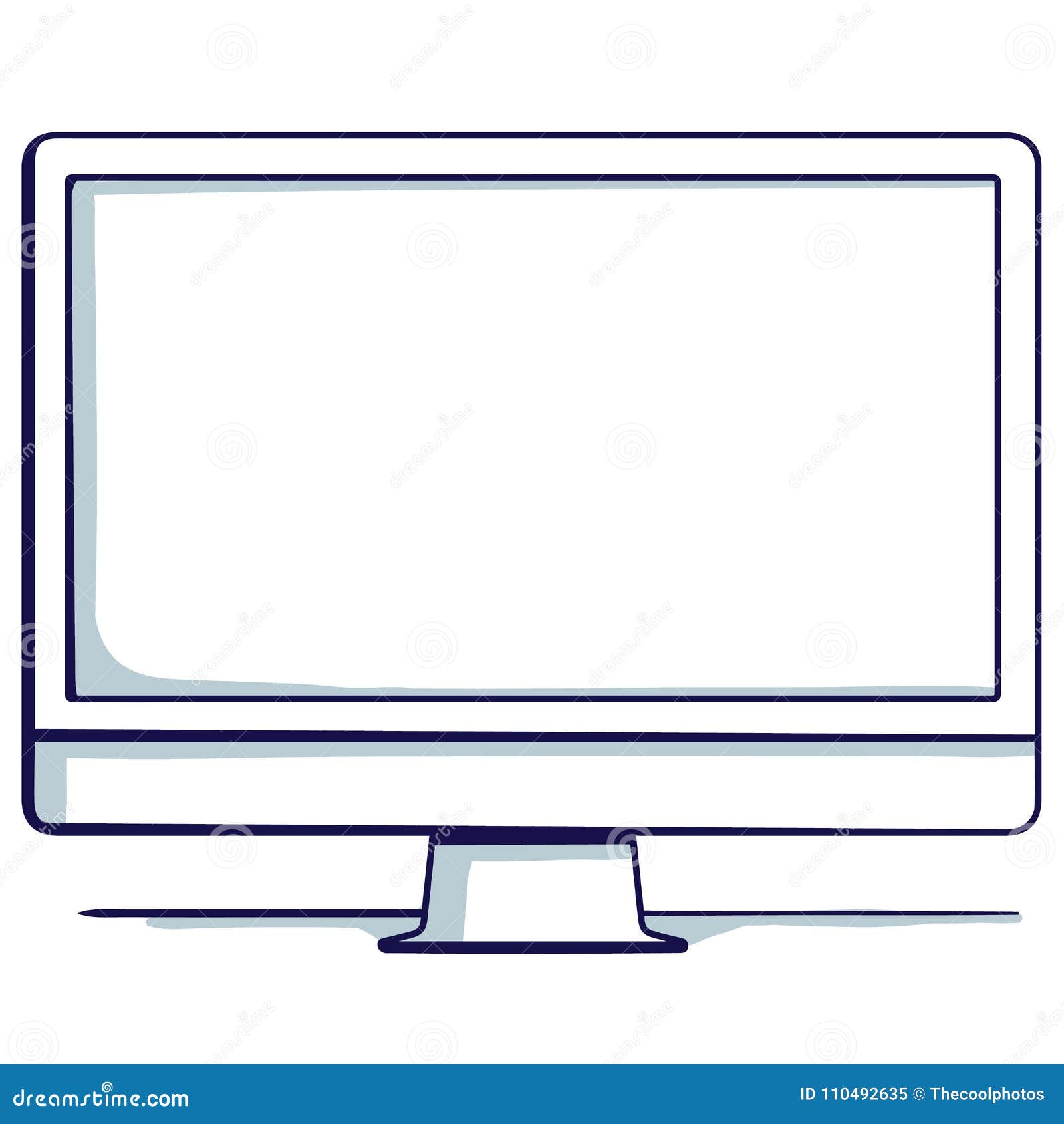Desktop Computer Isolated on the White Background. Stock Vector ...