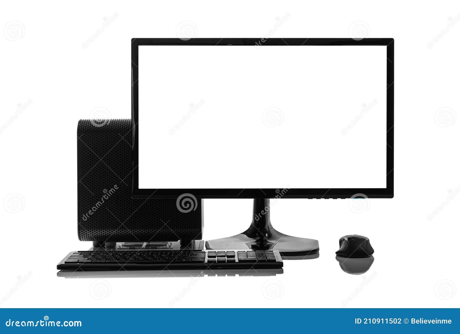 Desktop Computer Isolated on White Background. Stock Photo - Image of ...
