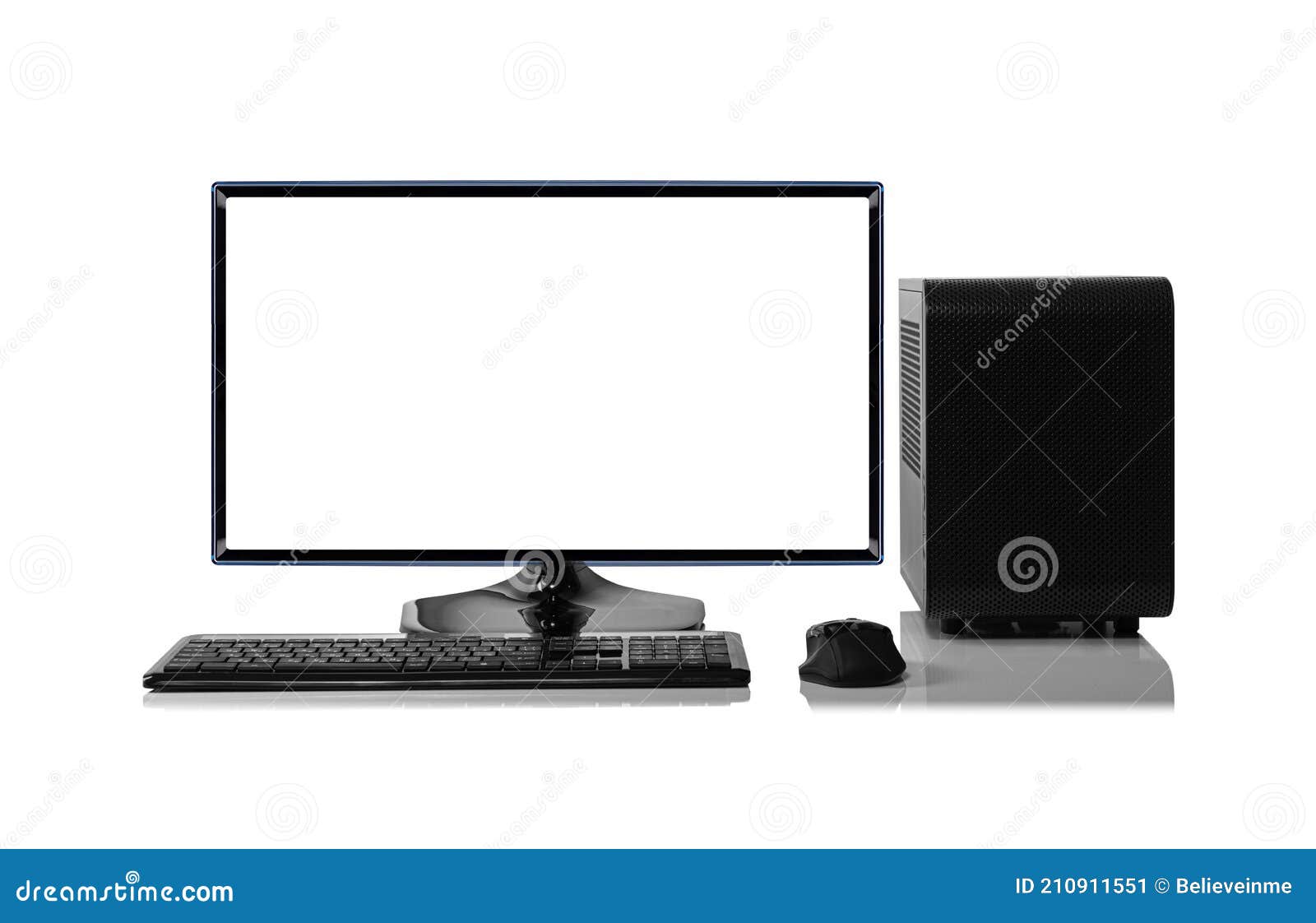 Desktop Computer Isolated on White Background. Stock Image - Image of ...