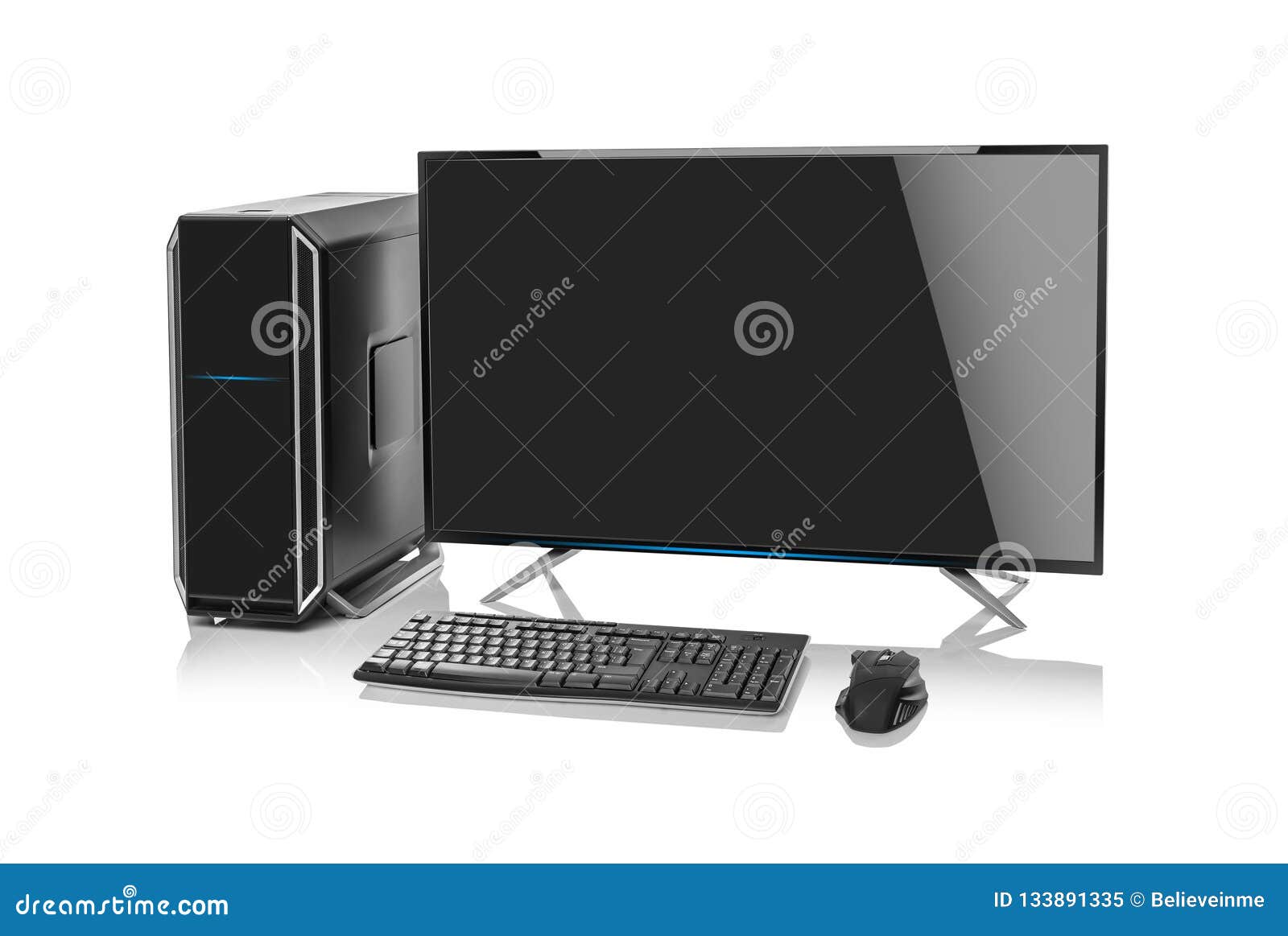Desktop Computer and Keyboard and Mouse on White. Stock Image - Image ... Desktop Computer and Keyboard and Mouse on White. Stock Image - Image ...