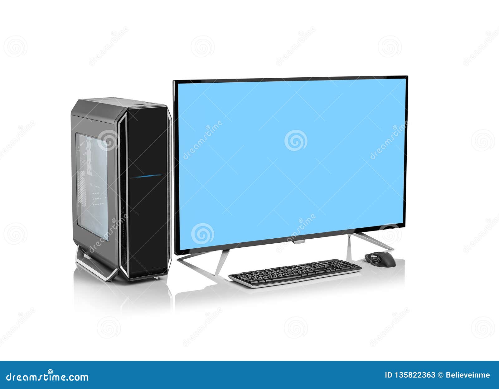 Desktop Computer and Keyboard and Mouse on White. Stock Image - Image ... Desktop Computer and Keyboard and Mouse on White. Stock Image - Image ...