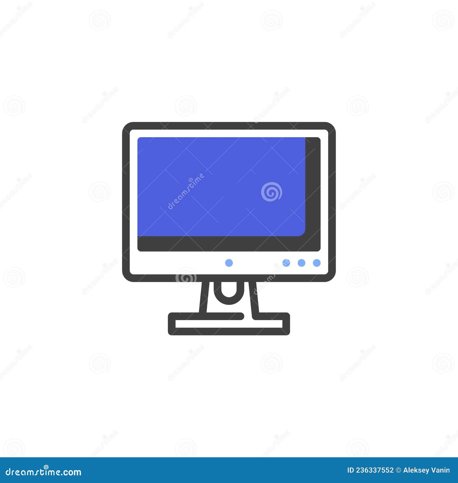 Desktop computer line icon stock vector. Illustration of symbol - 236337552