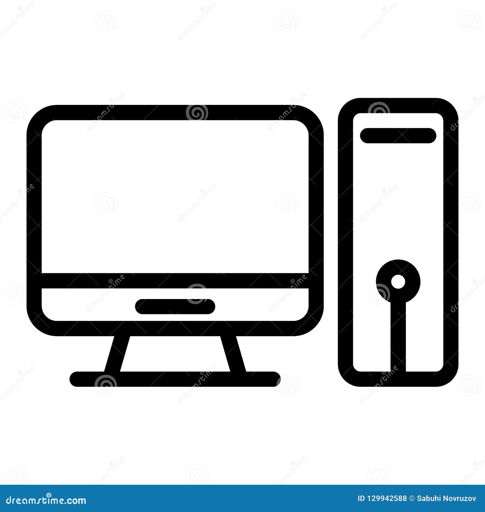 Desktop Computer Line Icon. Personal Computer Vector Illustration ... Desktop Computer Line Icon. Personal Computer Vector Illustration ...