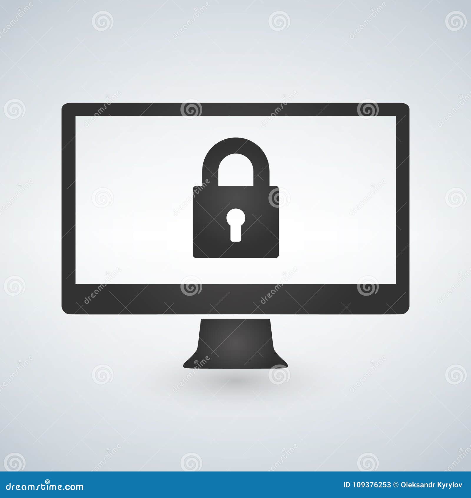 Desktop Computer and Lock on Screen. Computer Security, Password ...