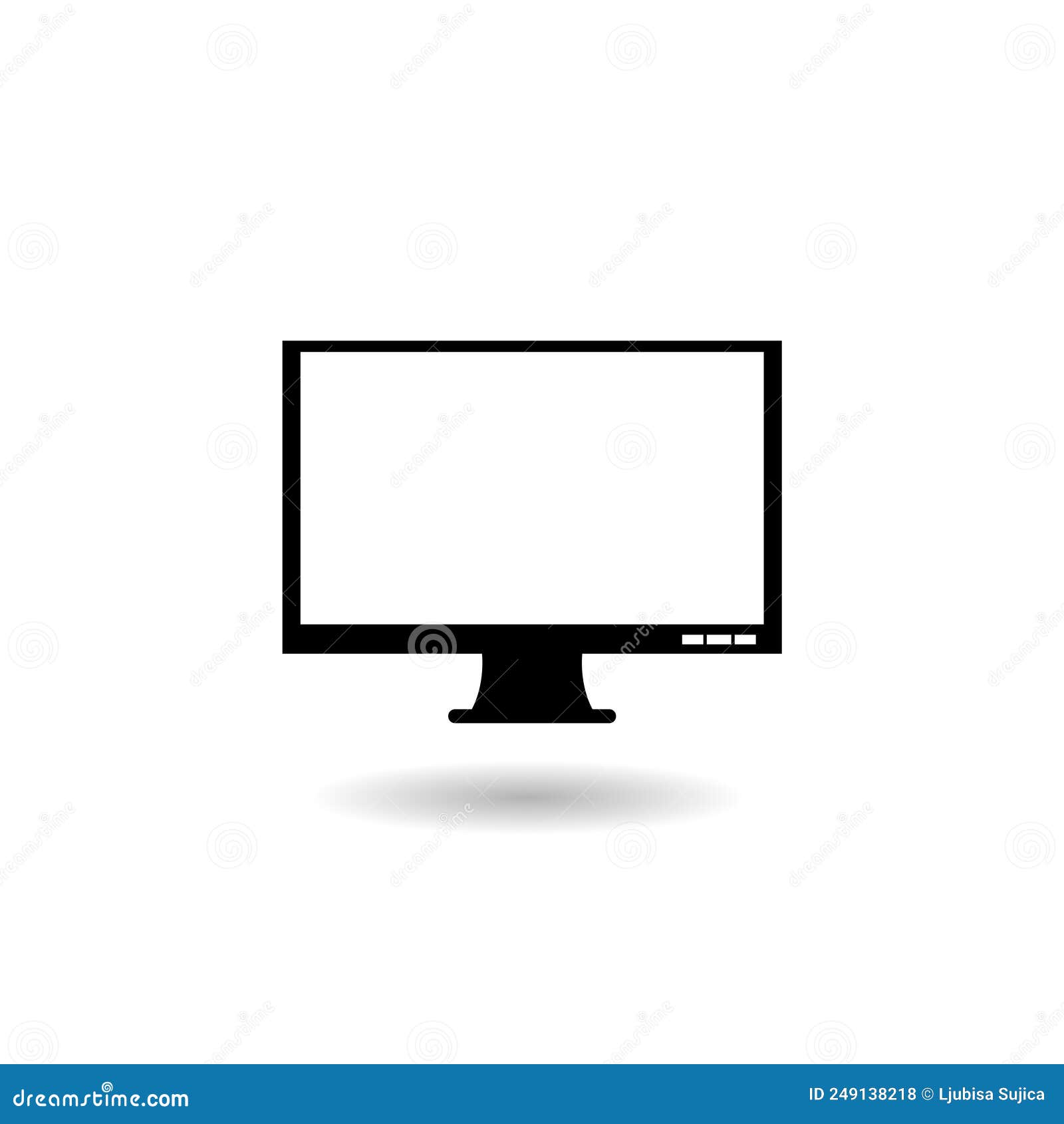 Desktop Computer Logo with Shadow Stock Vector - Illustration of front ...