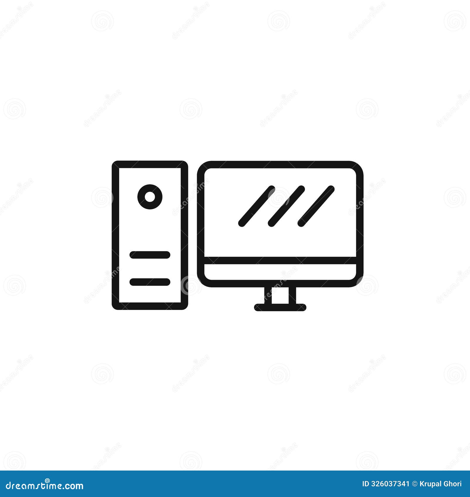 Desktop Computer Logo Sign Vector Outline Stock Illustration ...