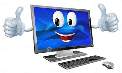 Desktop computer mascot stock vector. Illustration of electronics ...