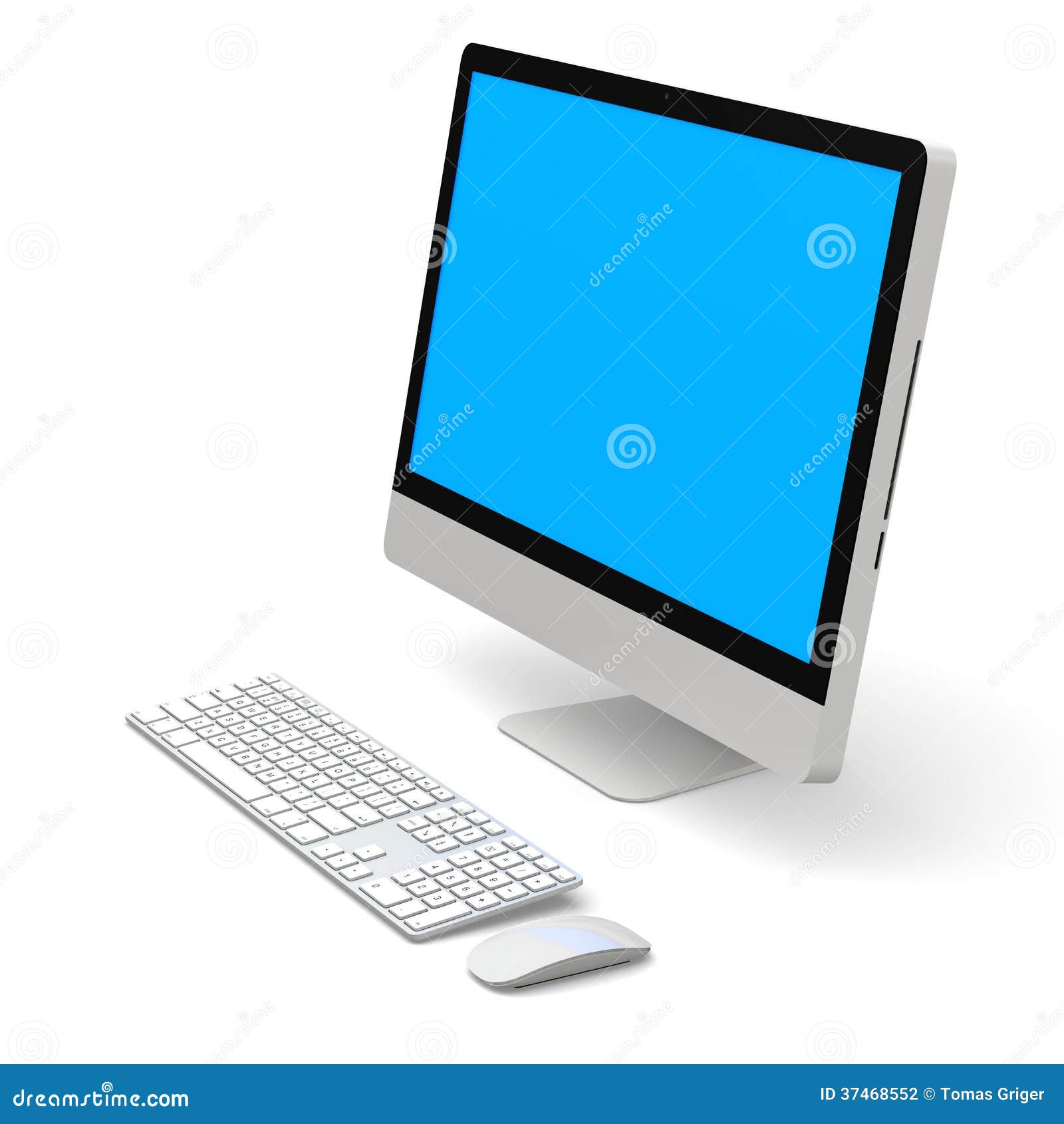Desktop computer stock illustration. Illustration of blue - 37468552