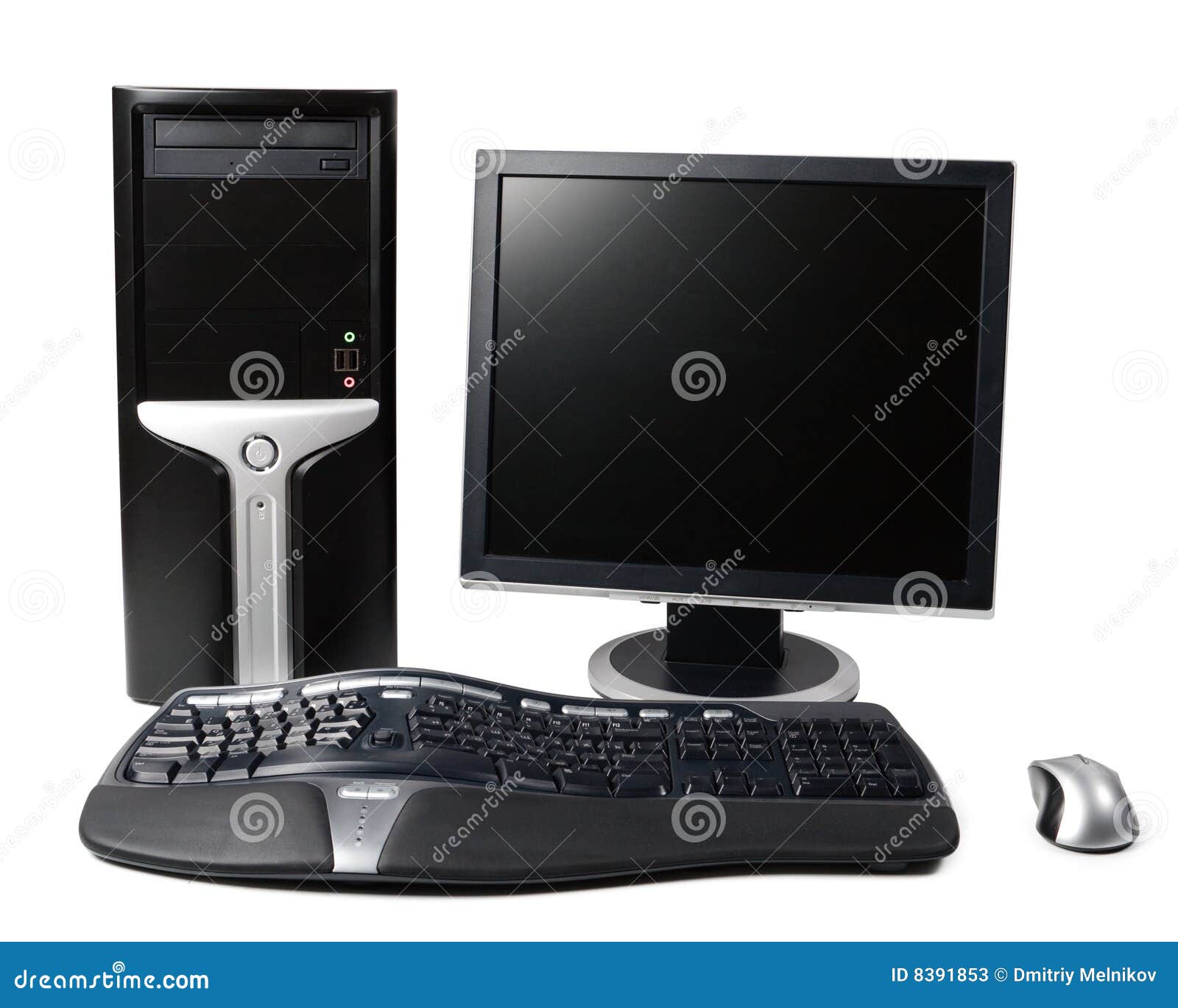 Desktop computer moderno immagine stock. Immagine di argento - 8391853