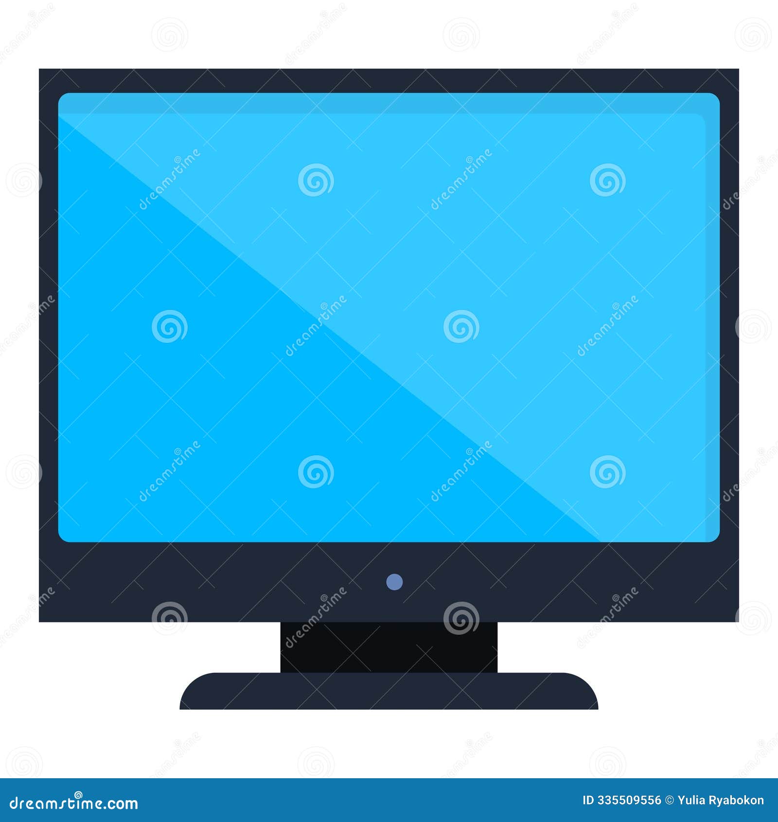 Modern Desktop Computer Monitor Displaying Blue Screen Stock Vector ...