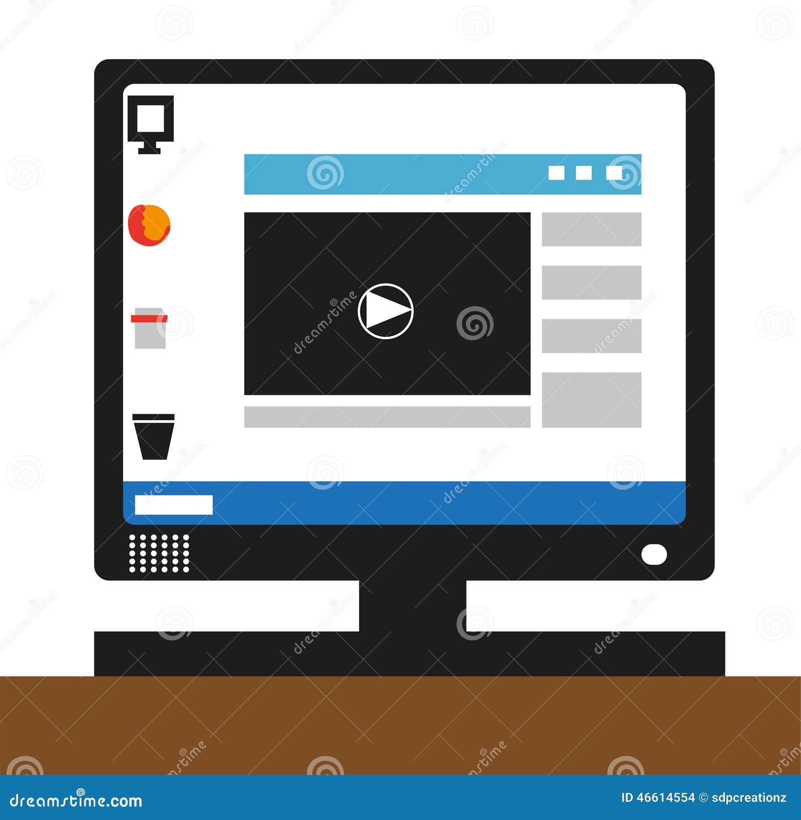 Desktop Computer Monitor Display Stock Illustration - Illustration of ...