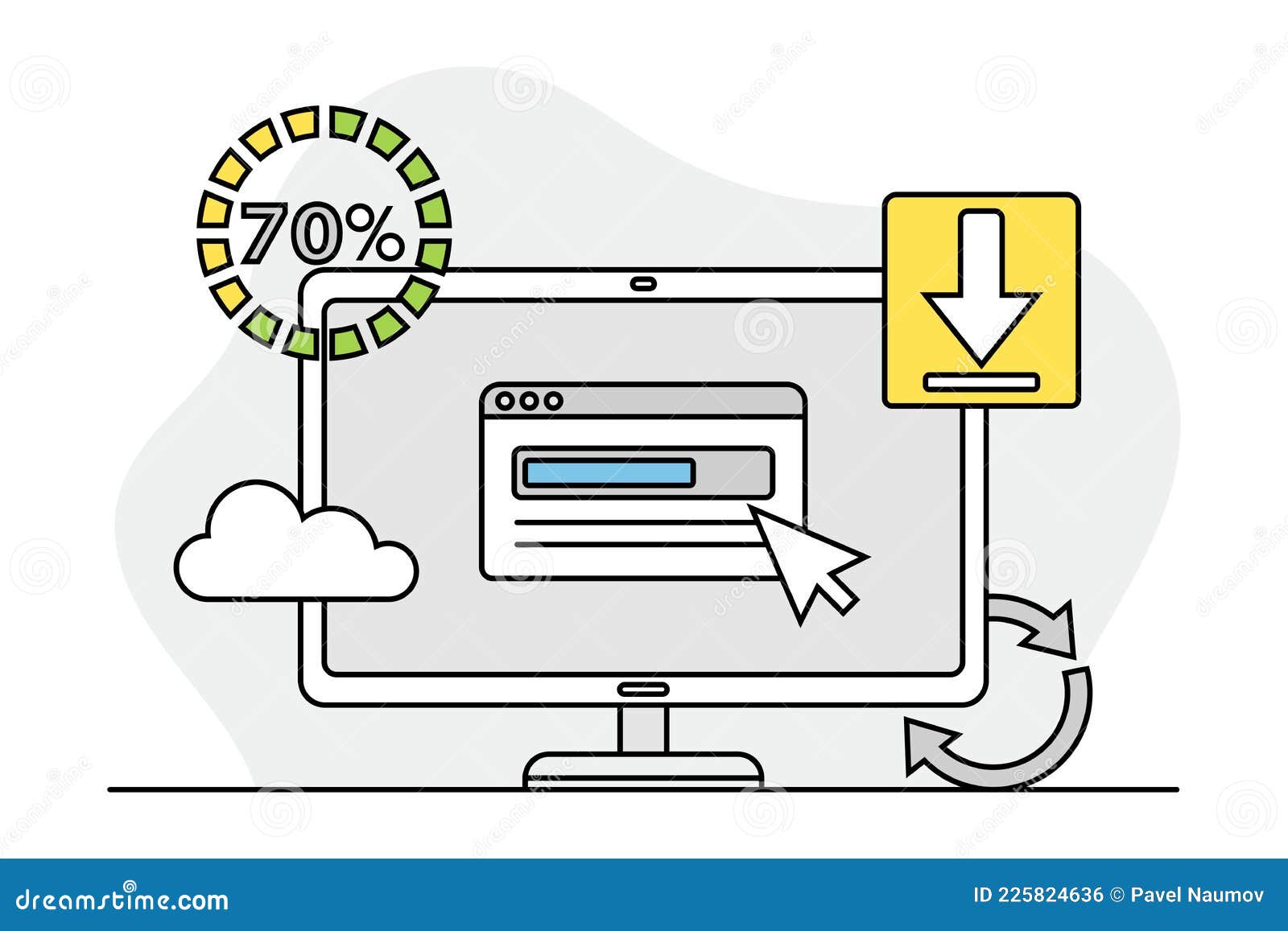 Desktop Computer Monitor with Loading Window As Programmed Machine for ...
