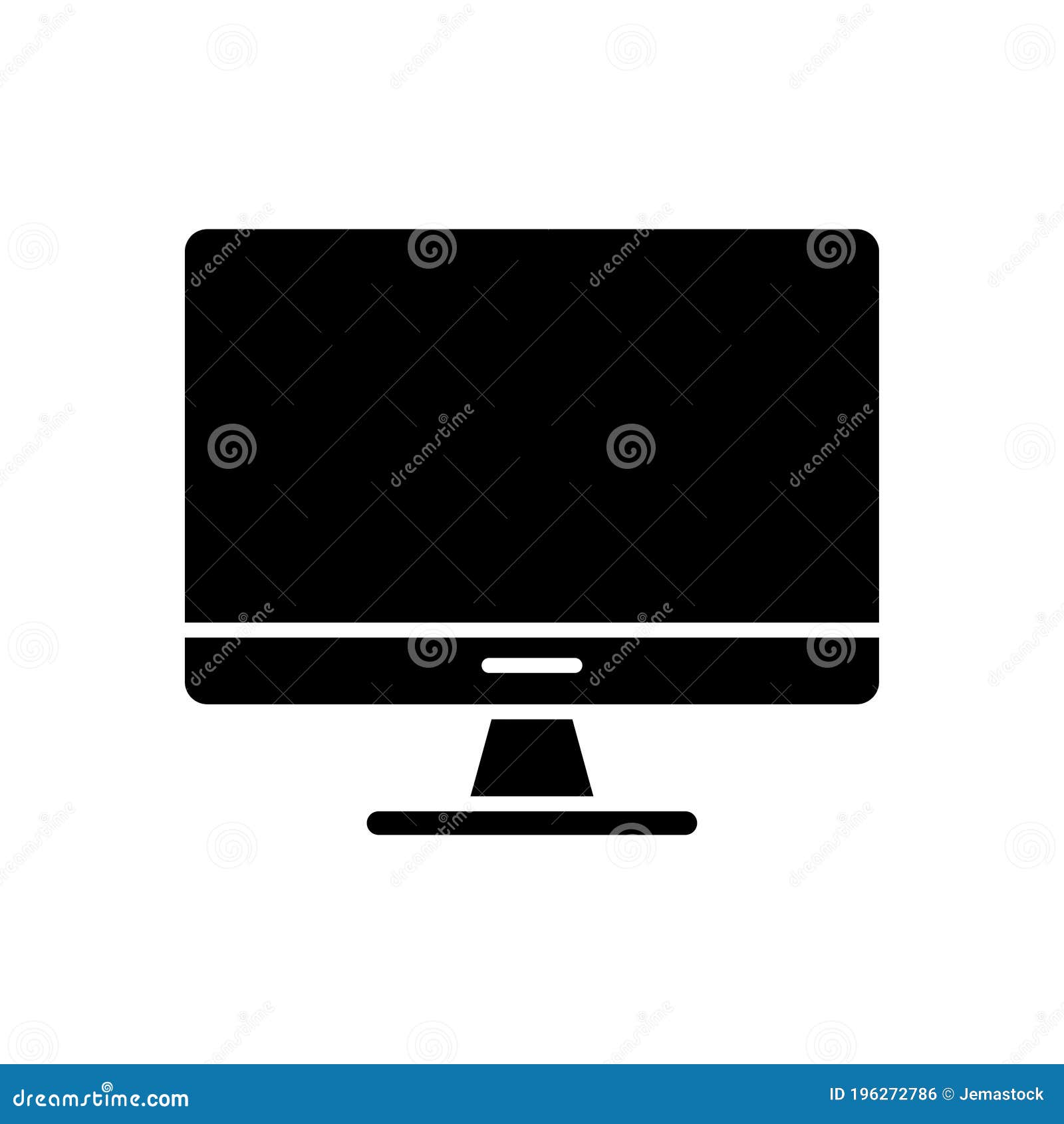 Desktop Computer Monitor Silhouette Style Icon Stock Vector ...