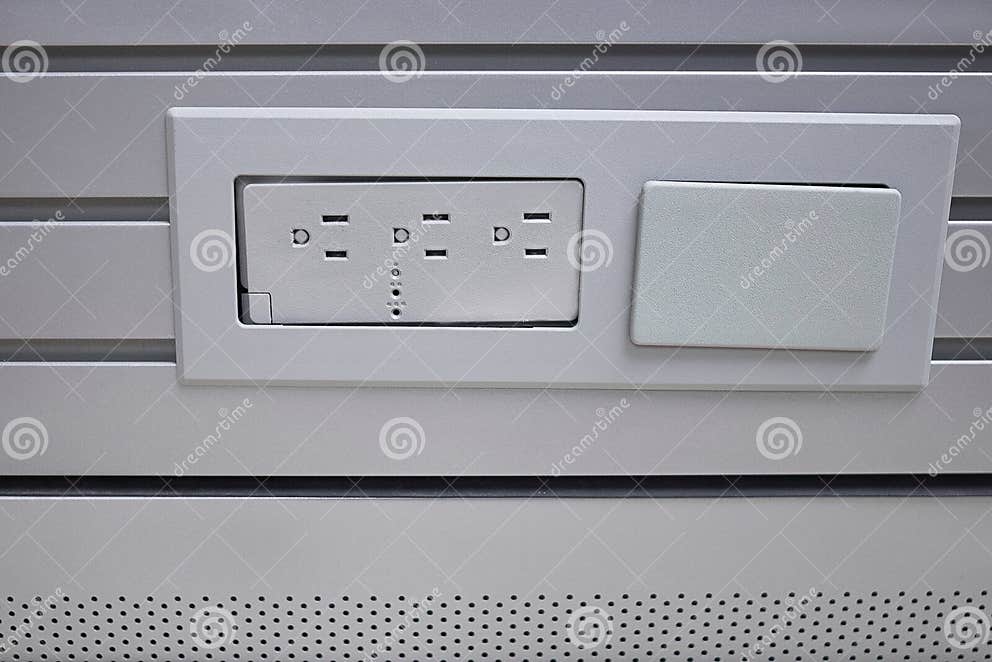 Desktop Computer Outlet Port 3 Plugs Stock Photo - Image of office ...