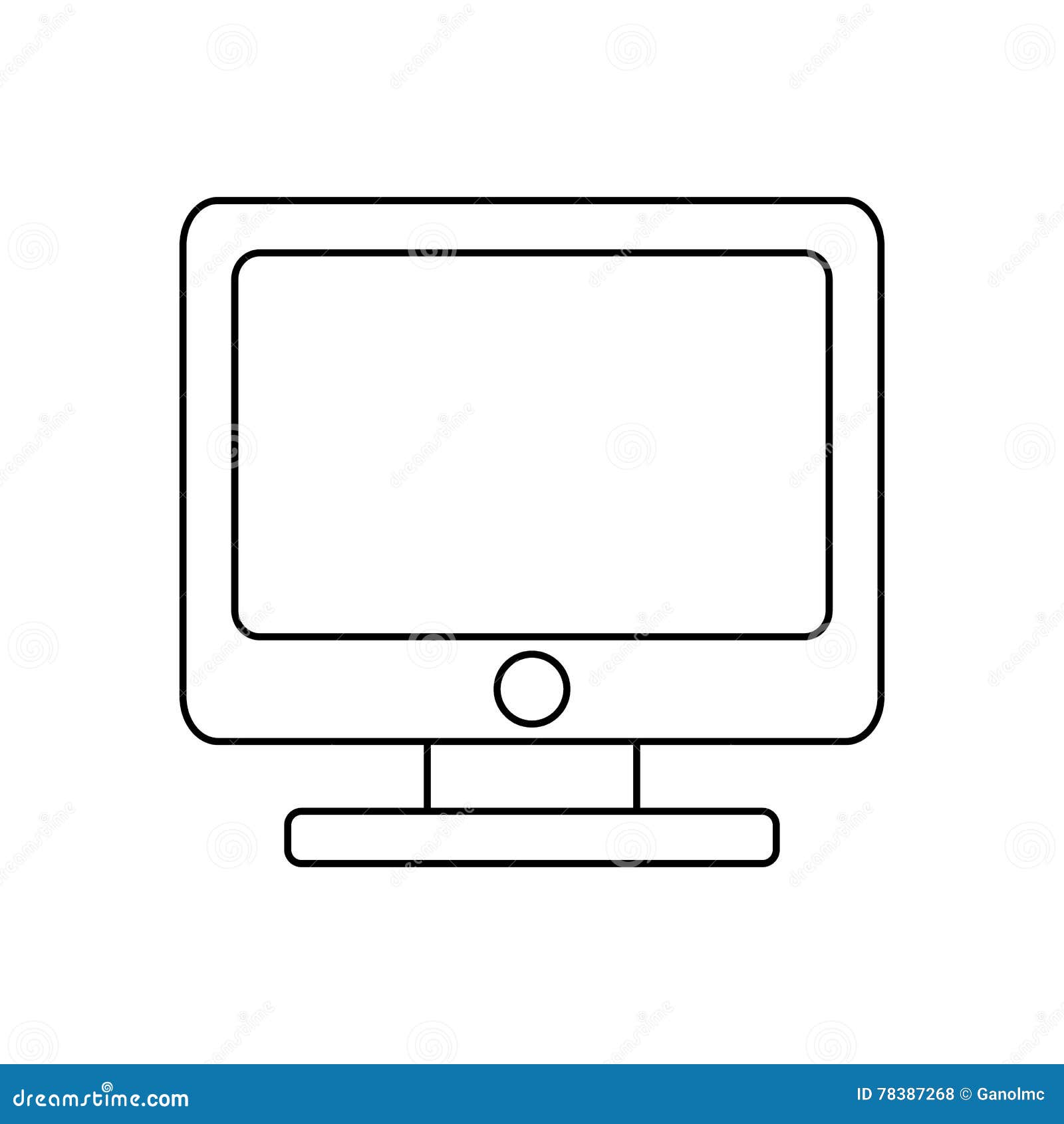 Desktop Computer Outline Icon. Linear Vector Illustration Stock Vector ...