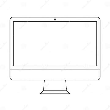 Desktop Computer Outline. Screen Desktop Computer Monitor Outline ...