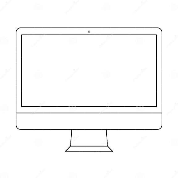 Desktop Computer Outline. Screen Desktop Computer Monitor Outline ...