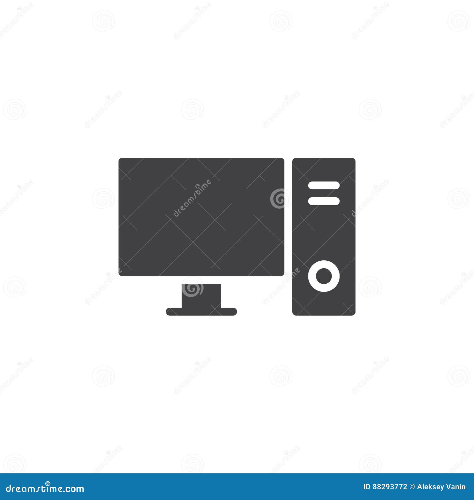 Desktop Computer, PC Icon Vector, Filled Flat Sign Stock Vector ...