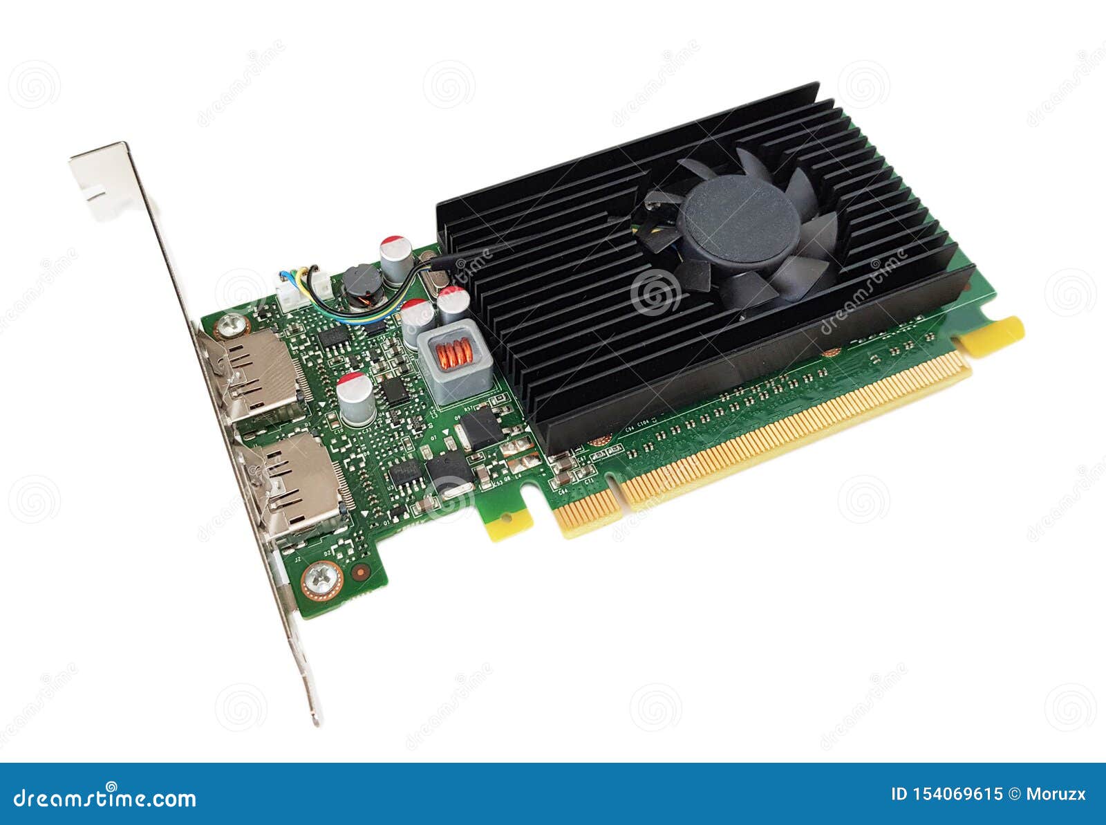 Desktop Computer PCI Express Graphics Card Stock Image - Image of hdmi ...