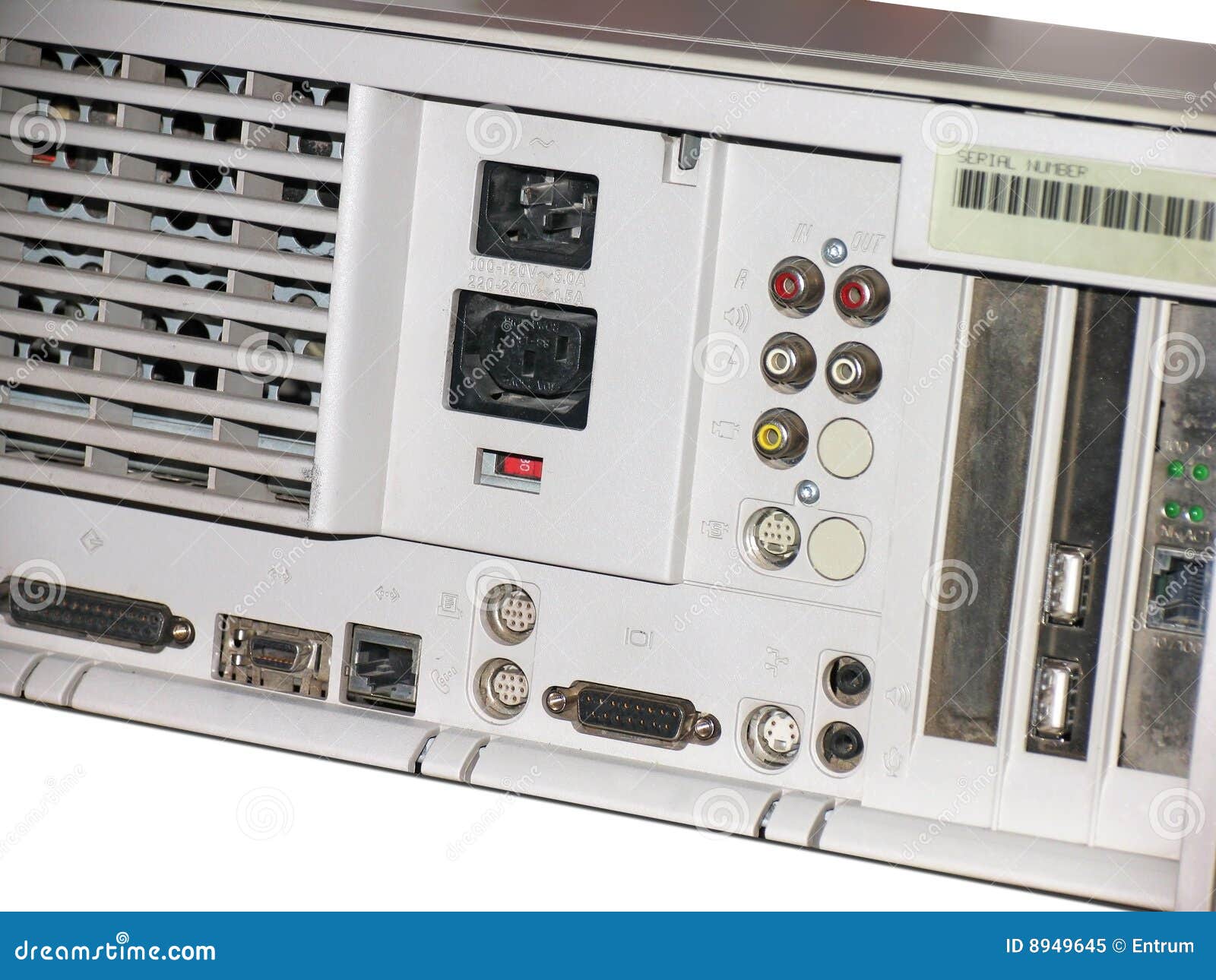 Desktop computer rear stock image. Image of card, isolated - 8949645