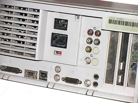 Desktop computer rear stock image. Image of card, isolated - 8949645