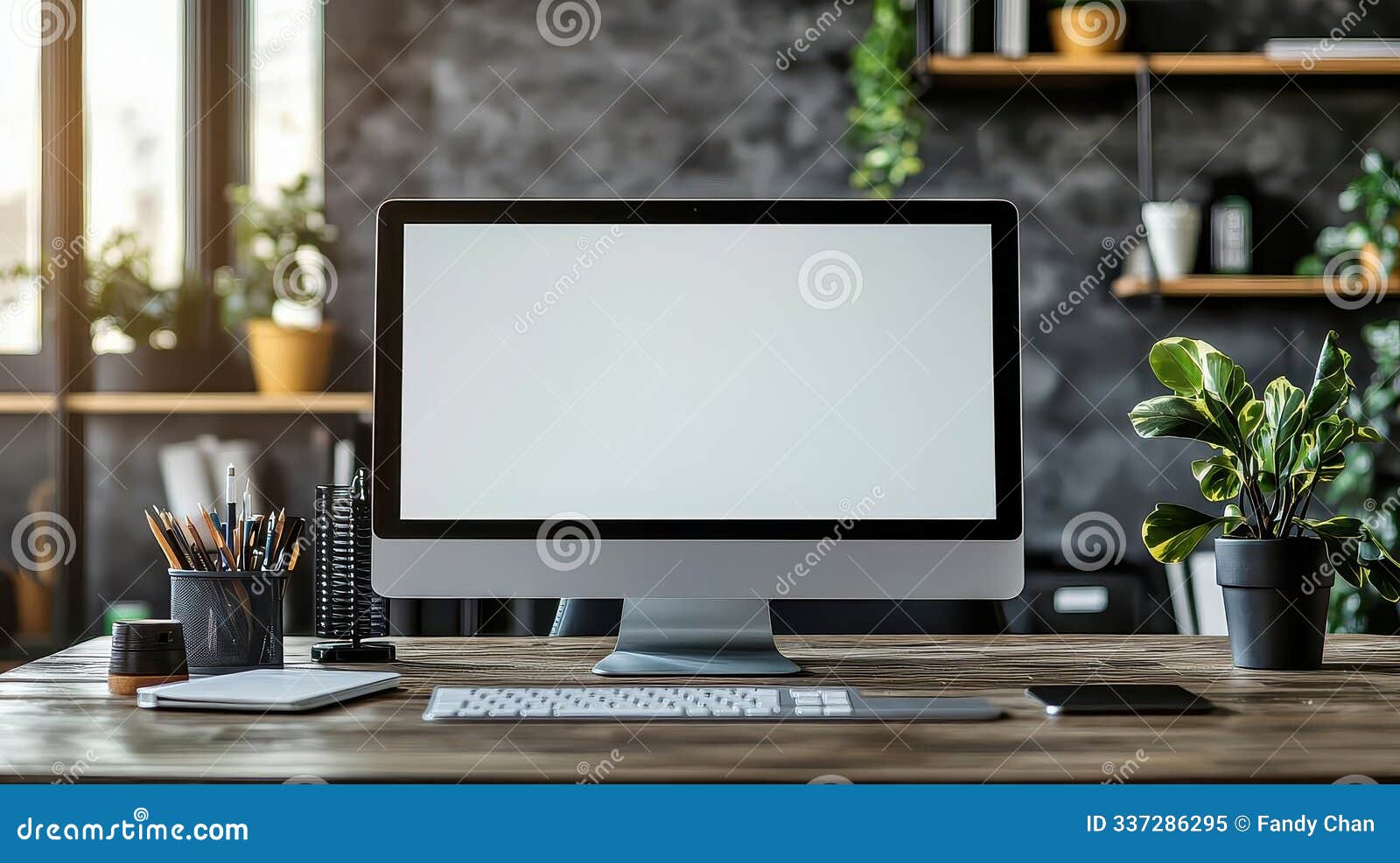 Desktop Computer Setup for Work and Productivity in a Home Office ...