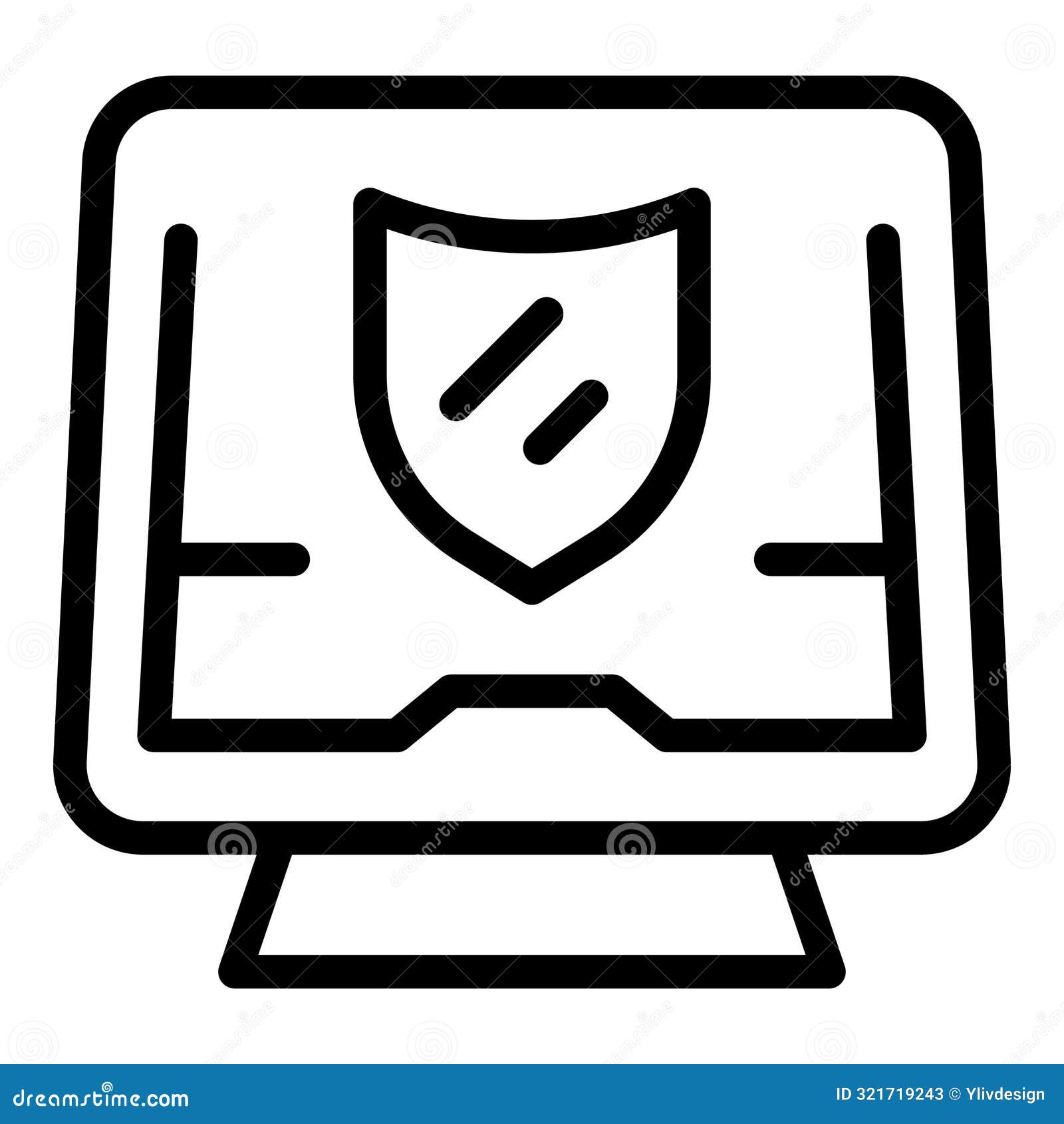 Desktop Computer with Shield Displaying Secured System Providing Online ...
