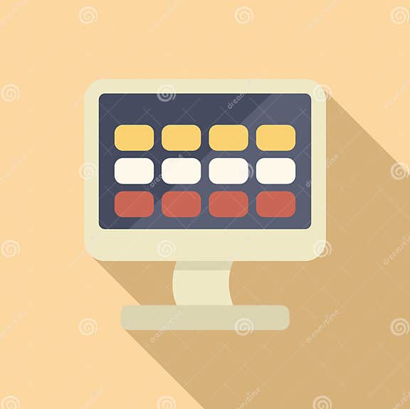 Desktop Computer Showing Spreadsheet Software on Screen Stock Vector ...