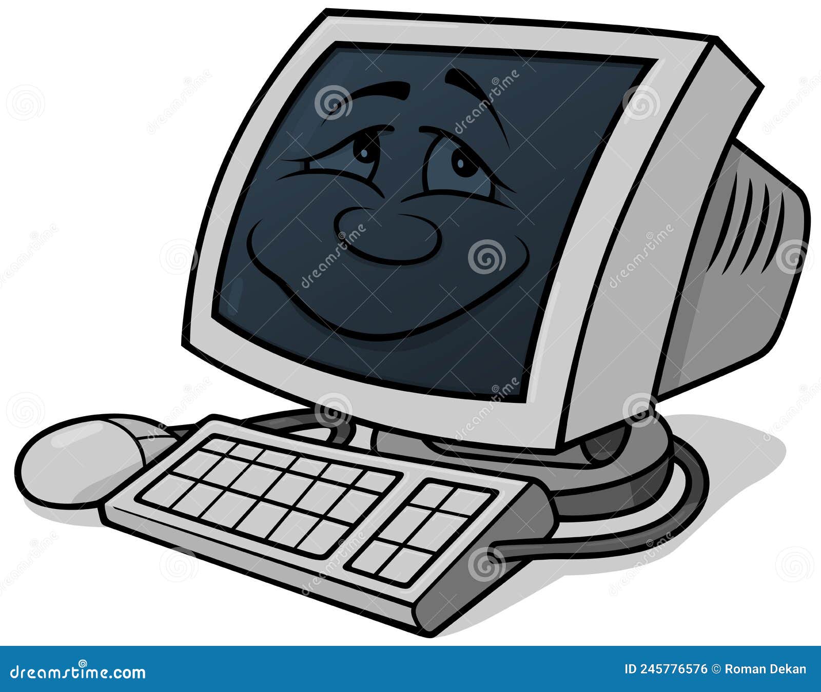 Desktop Computer with a Smile Stock Vector - Illustration of desktop ...