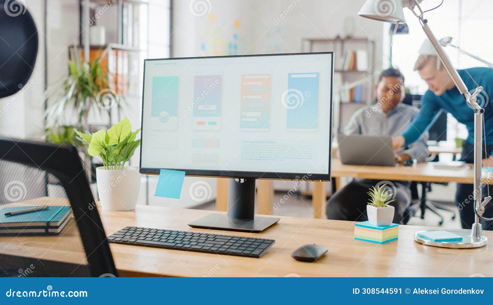 Desktop Computer Standing on the Desk in the Modern Creative Office ...