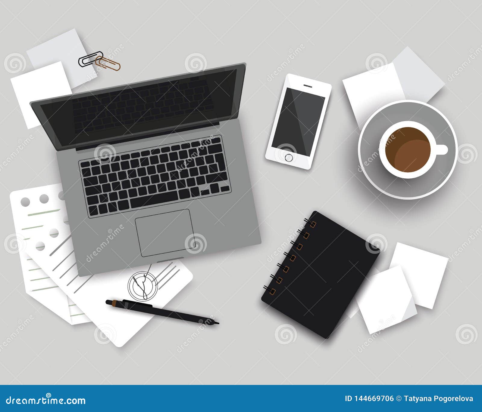 Desktop Computer Table. Coding and Programming Stock Vector ...