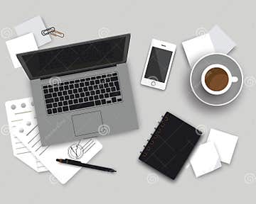 Desktop Computer Table. Coding and Programming Stock Vector ...