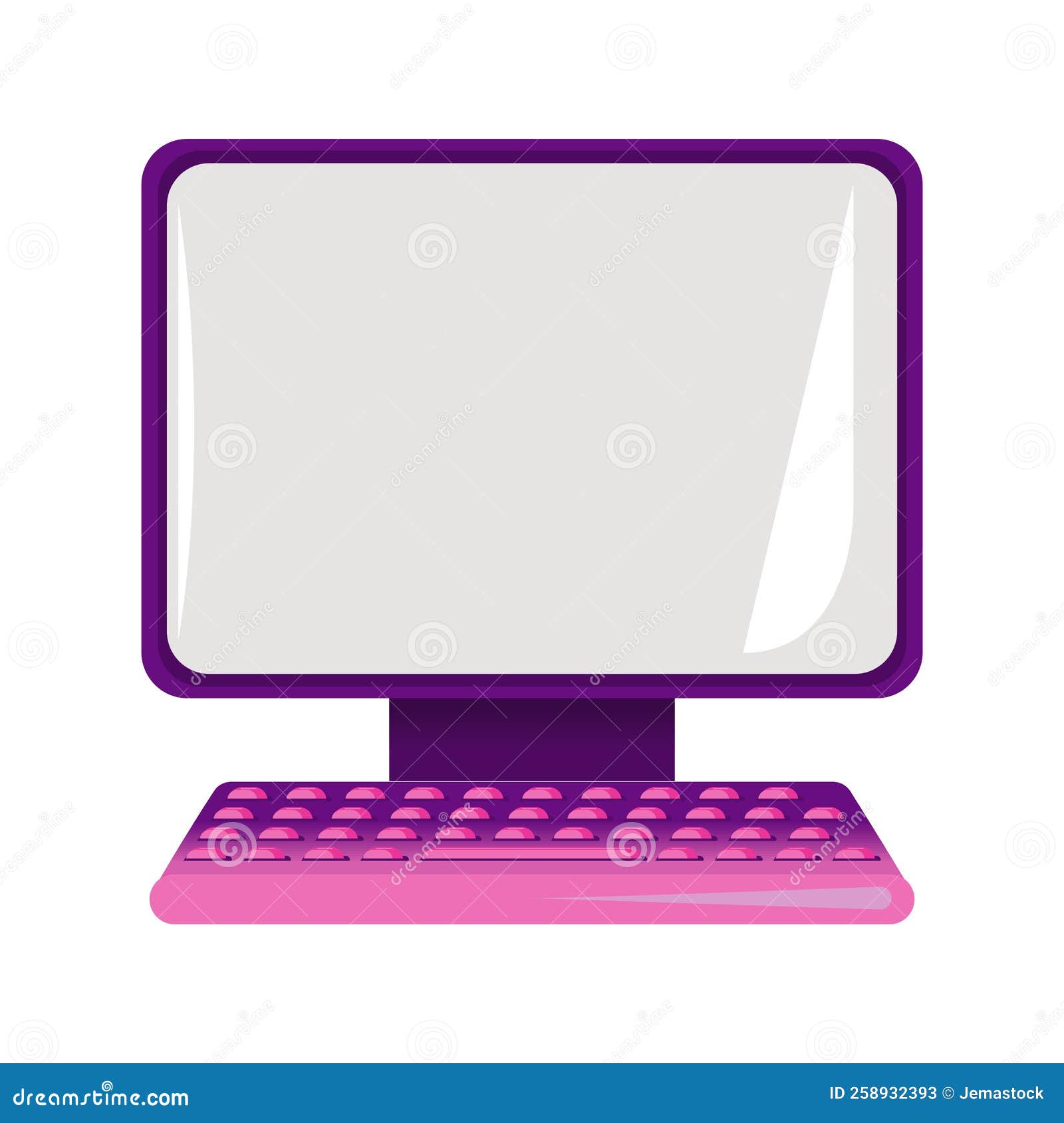 Desktop computer tech stock vector. Illustration of icon - 258932393