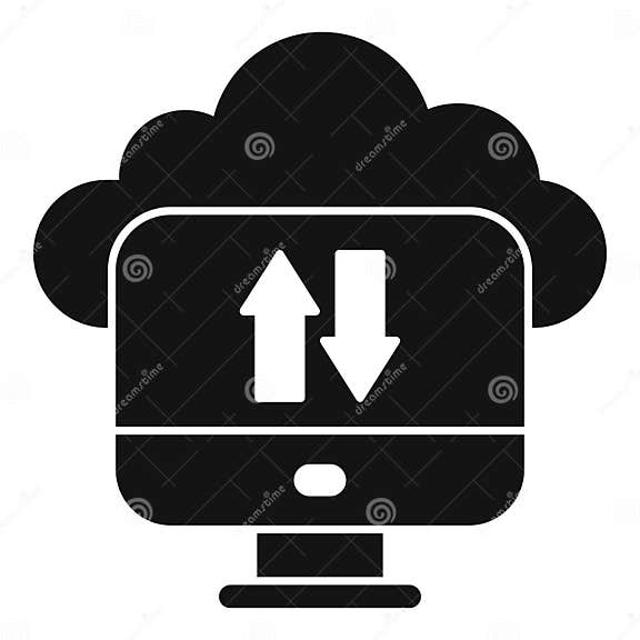 Desktop Computer Transferring Data from Cloud Storage Icon Stock Vector - Illustration of ...