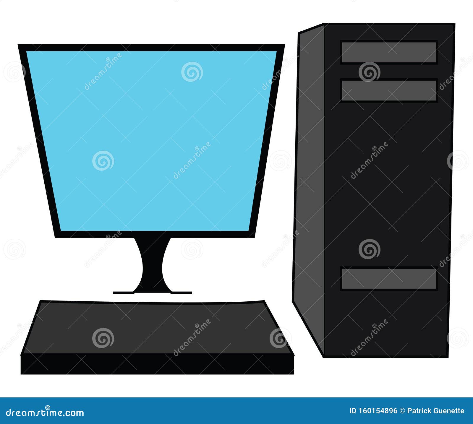 Desktop Computer Vector Illustration Stock Vector - Illustration of ...
