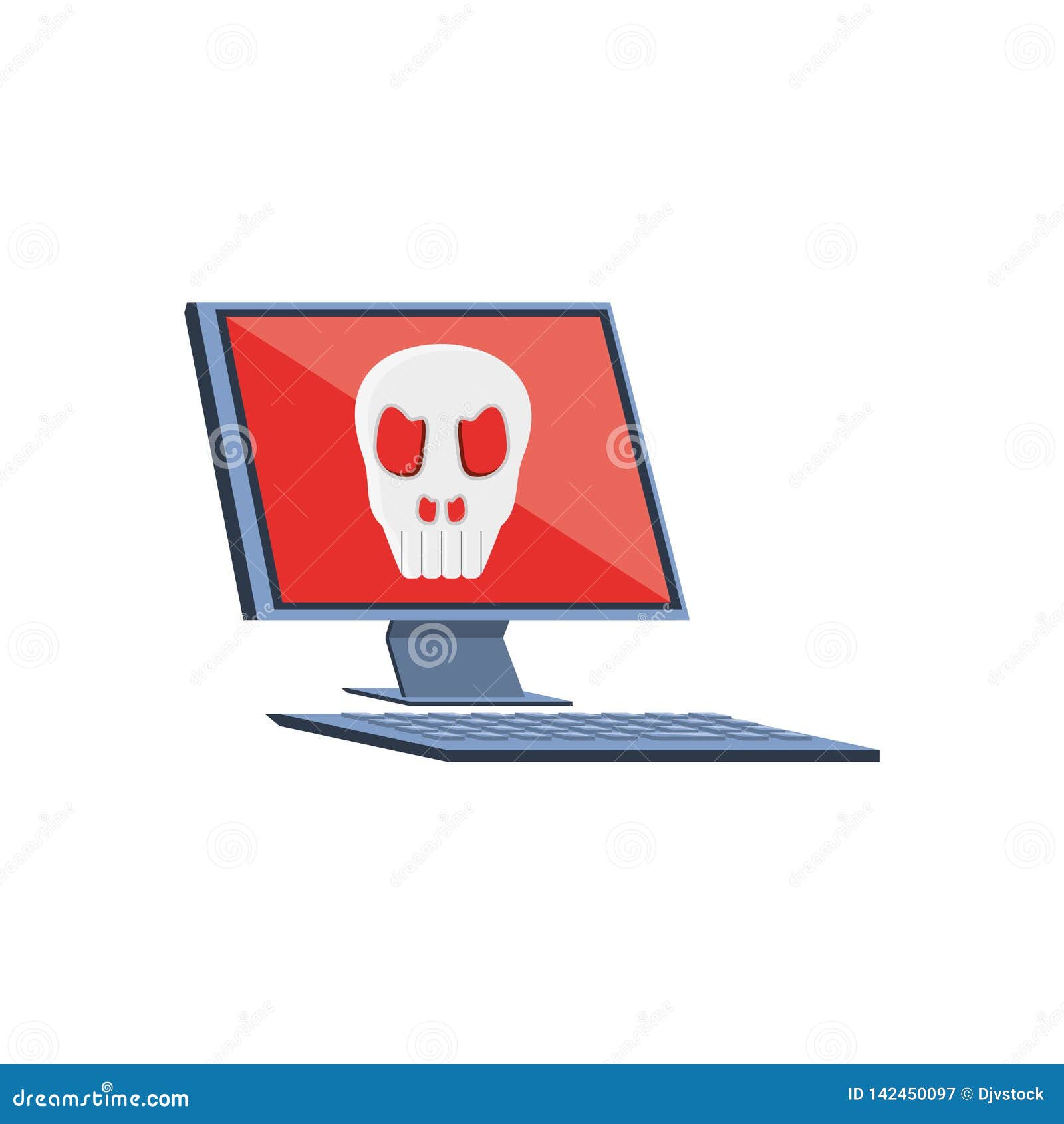 Desktop Computer with Virus Attack Stock Vector - Illustration of ...