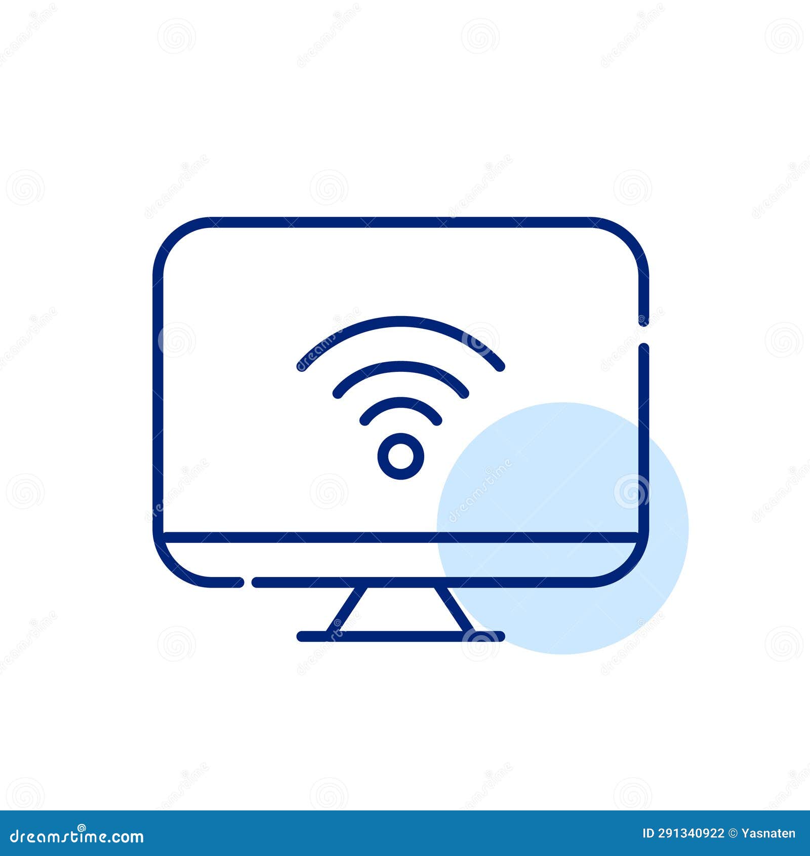 Desktop Computer with Wifi Symbol on it. Pixel Perfect Icon Stock ...