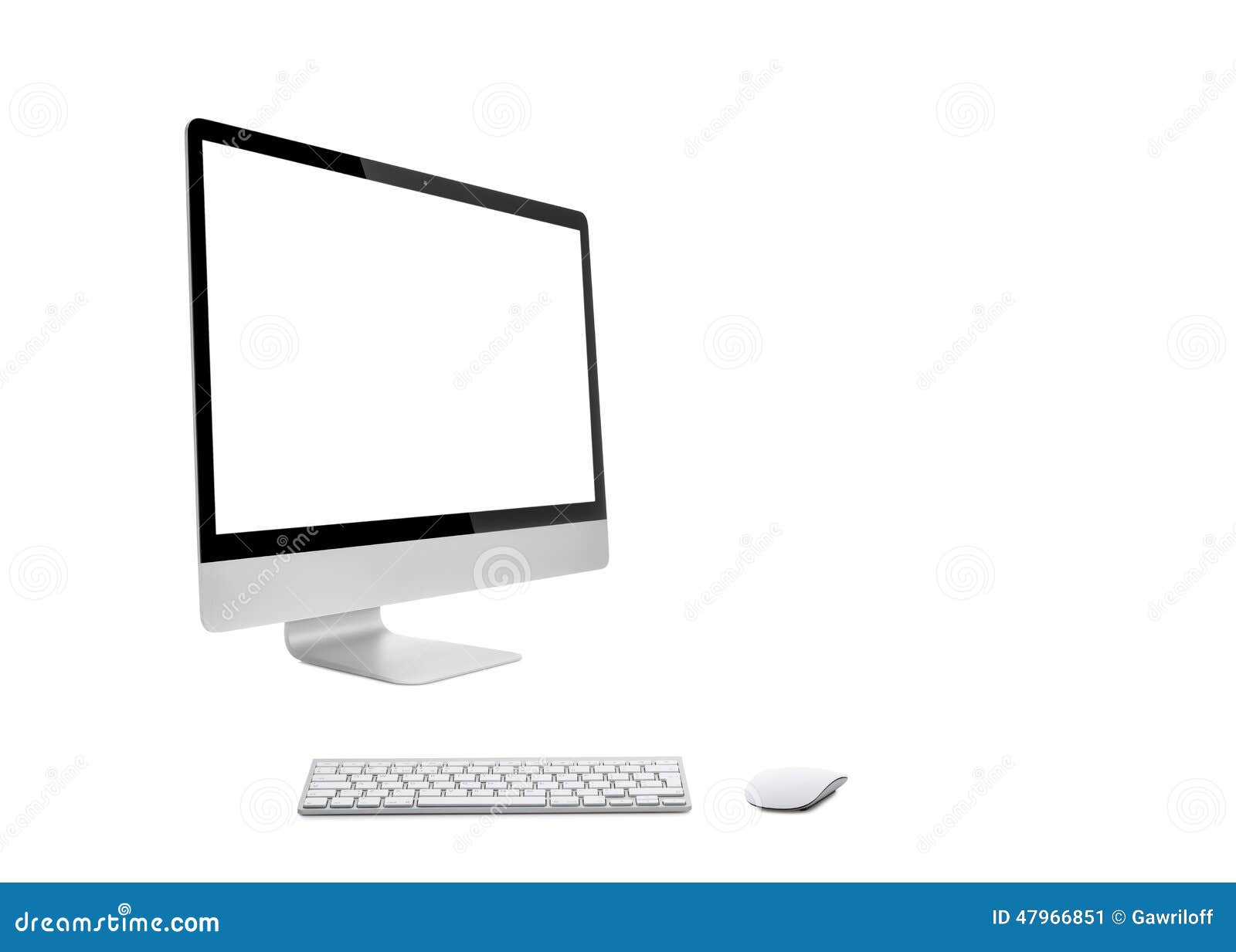 Desktop Computer with Wireless Keyboard Stock Image - Image of object ...