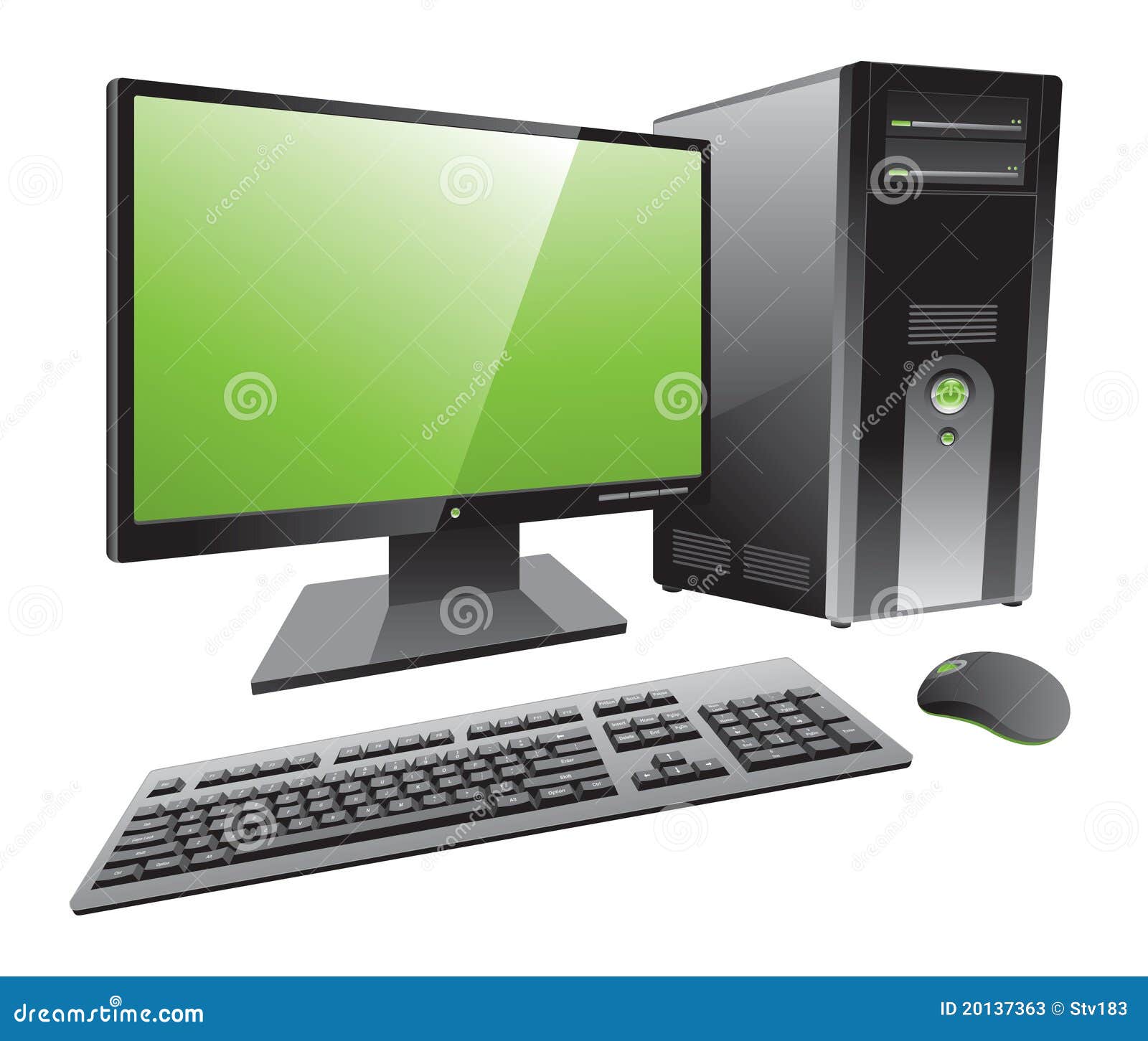 Desktop Computer Workstation Stock Vector - Illustration of ...