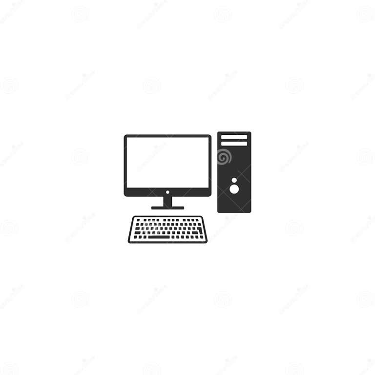 Desktop Computer Workstation Vector 2 Stock Photo - Illustration of ...