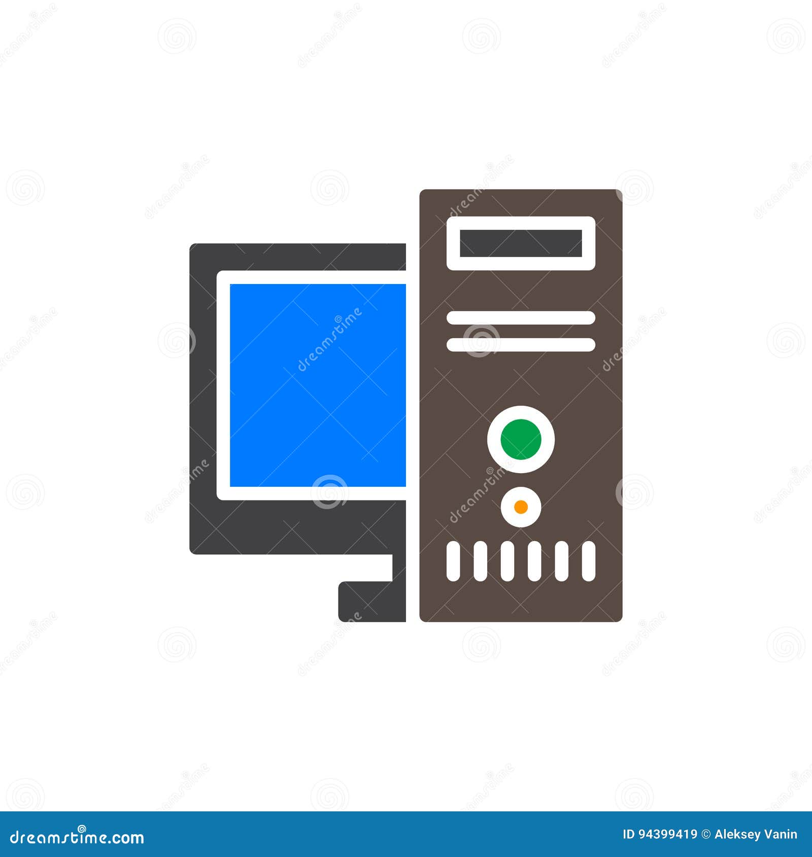 Desktop Computer, Workstation Vector Icon Stock Vector - Illustration ...