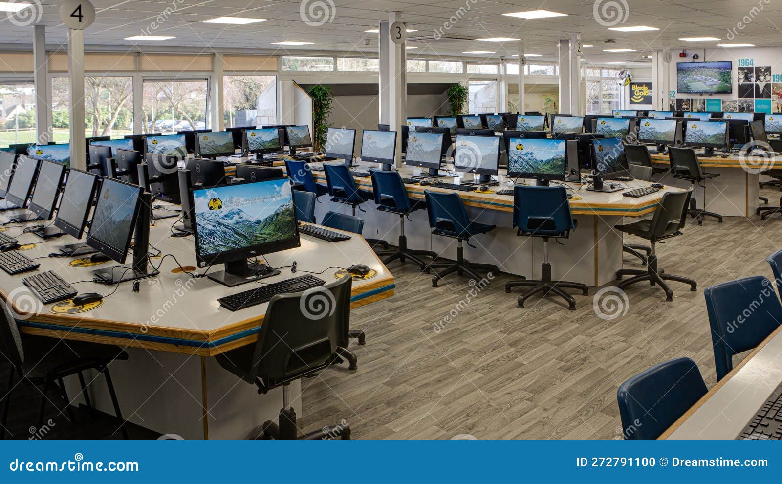 Large High School Computer Room Filled with Computers Editorial Image ...