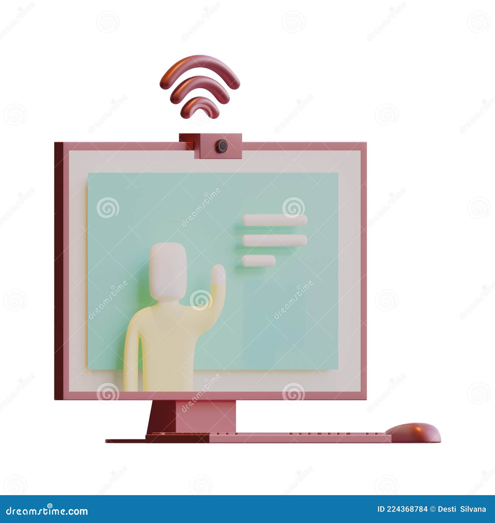 Desktop 3D Rendering Illustration Stock Illustration - Illustration of ...