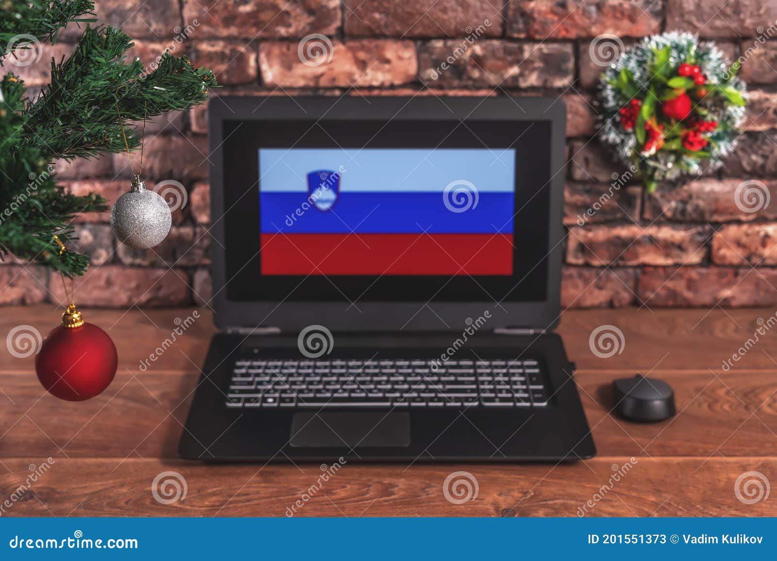 The Desktop is Decorated in a New Year`s Style Stock Image - Image of ...