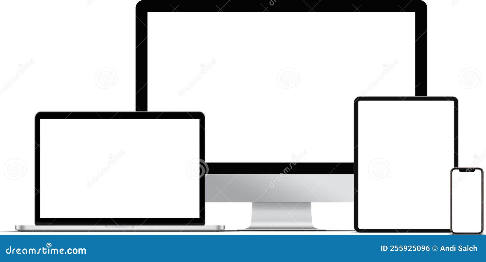 Desktop Devices with Transparent Screen for Responsive Layout Mockups ...