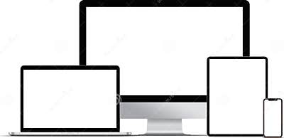 Desktop Devices with Transparent Screen for Responsive Layout Mockups ...
