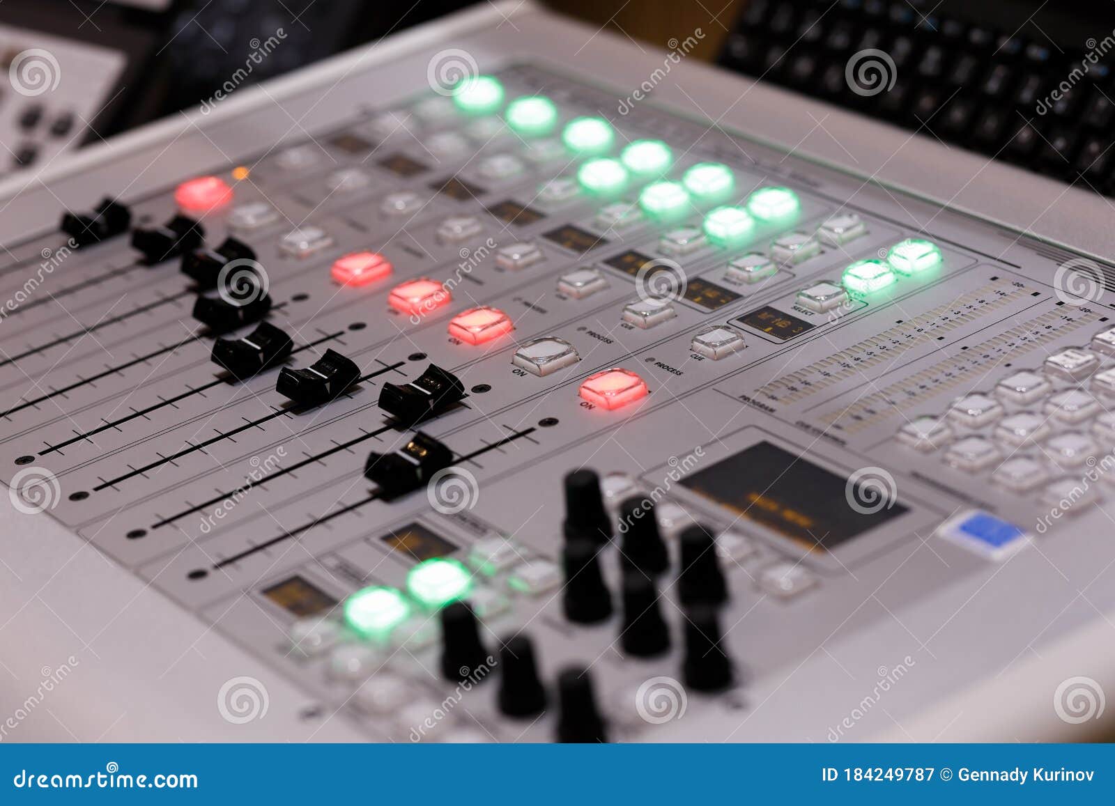 Desktop Digital Broadcast Audio Mixing Console Stock Image - Image of ...