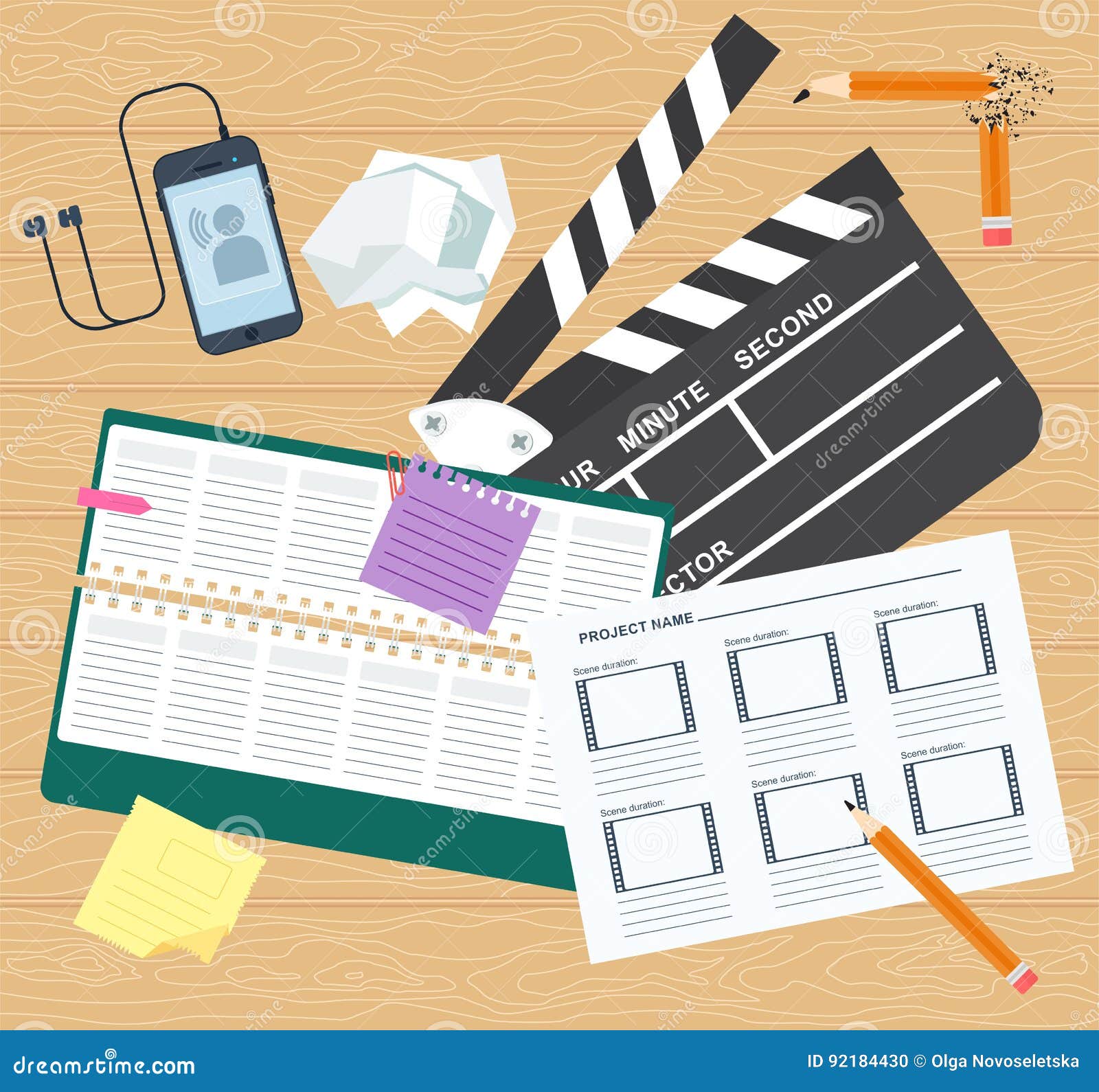 Desktop director image stock vector. Illustration of film - 92184430