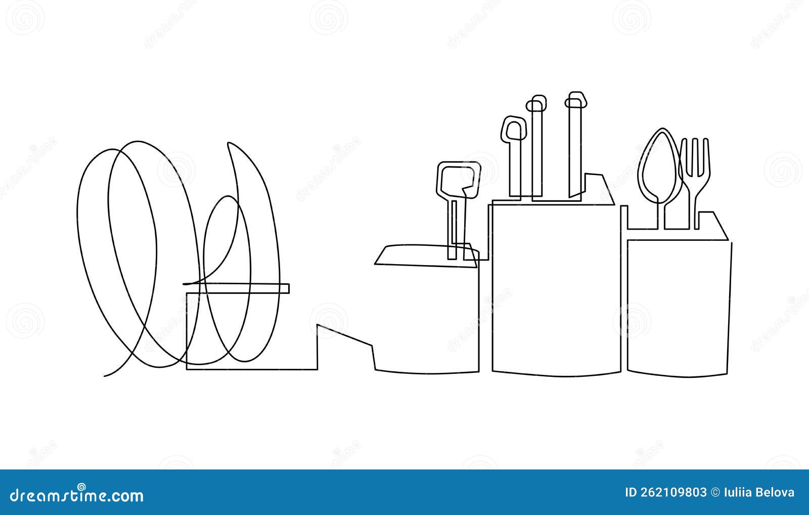 Desktop Dish Rack, Organizer for Clean Dishes. Still Life on the ...