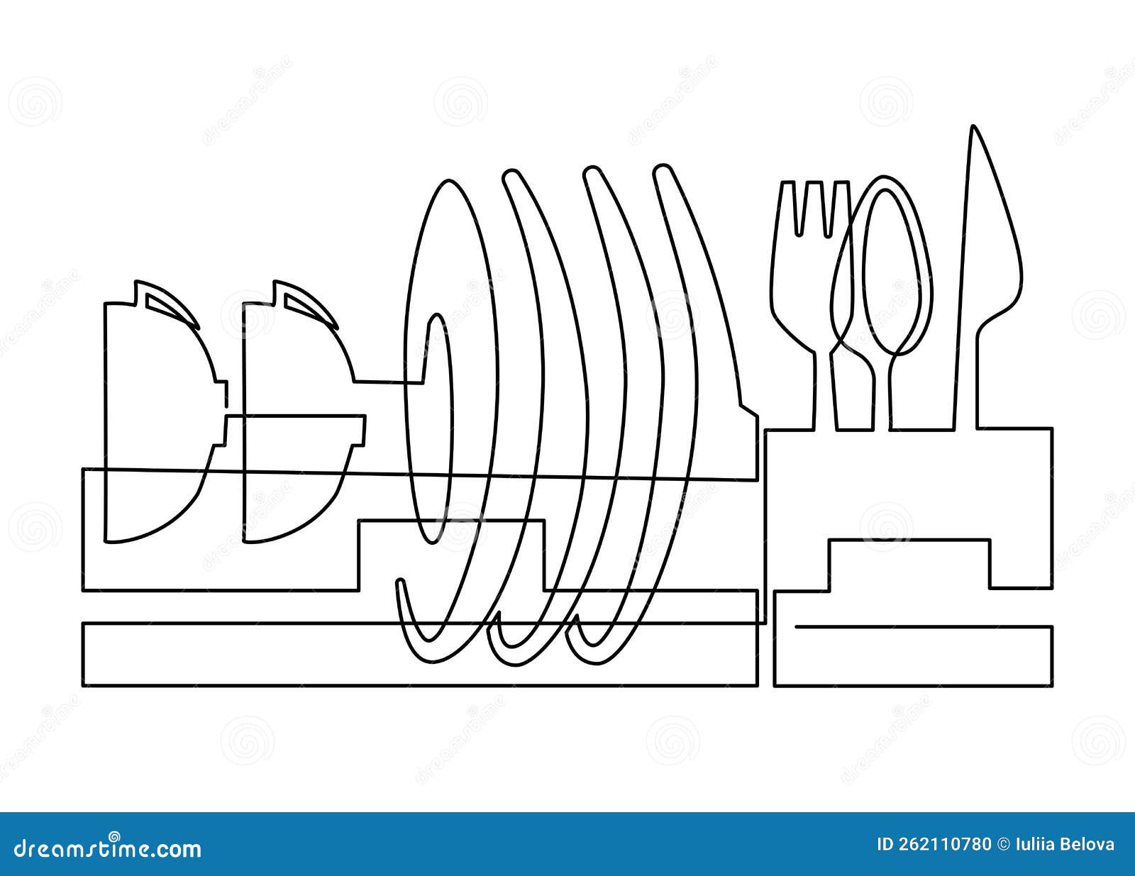 Desktop Dish Rack, Organizer for Clean Dishes. Still Life on the ...